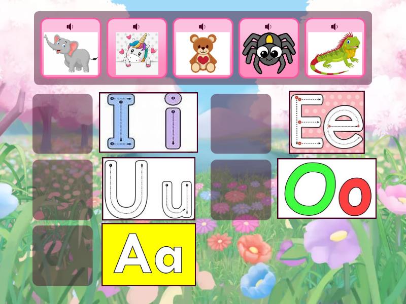 Las Vocales ; une cada animal con la vocal que escuches ,que inicie su ...