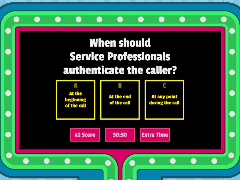 Call Authentication Game - Gameshow quiz