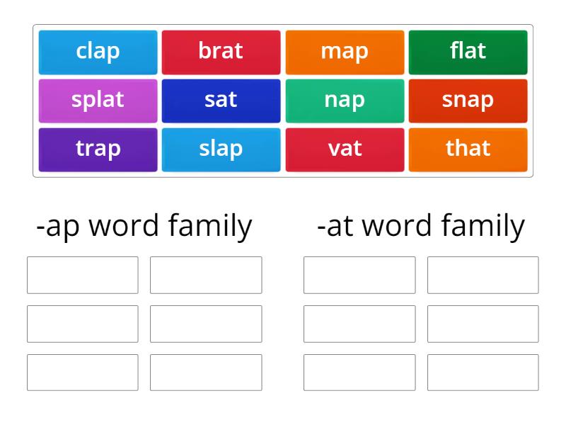Word Families: -ap/-at - Group sort