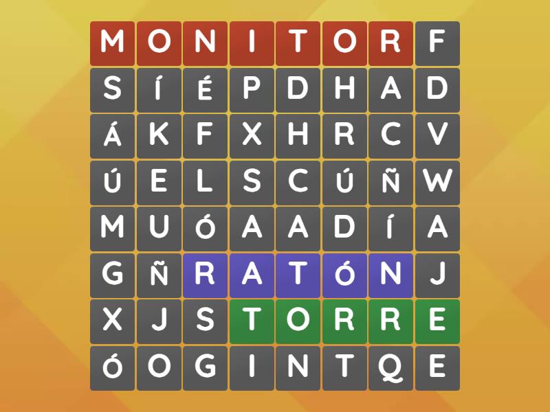 Elementos del ordenador - Wordsearch