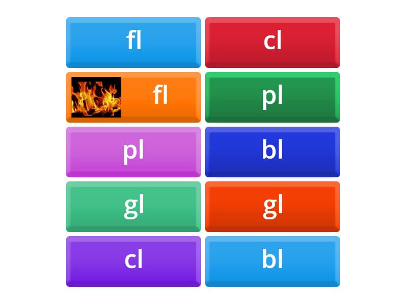 Phonics 'L' blends vocabulary - Flip tiles