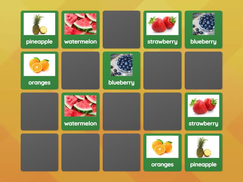 Matching Fruit game - Parejas