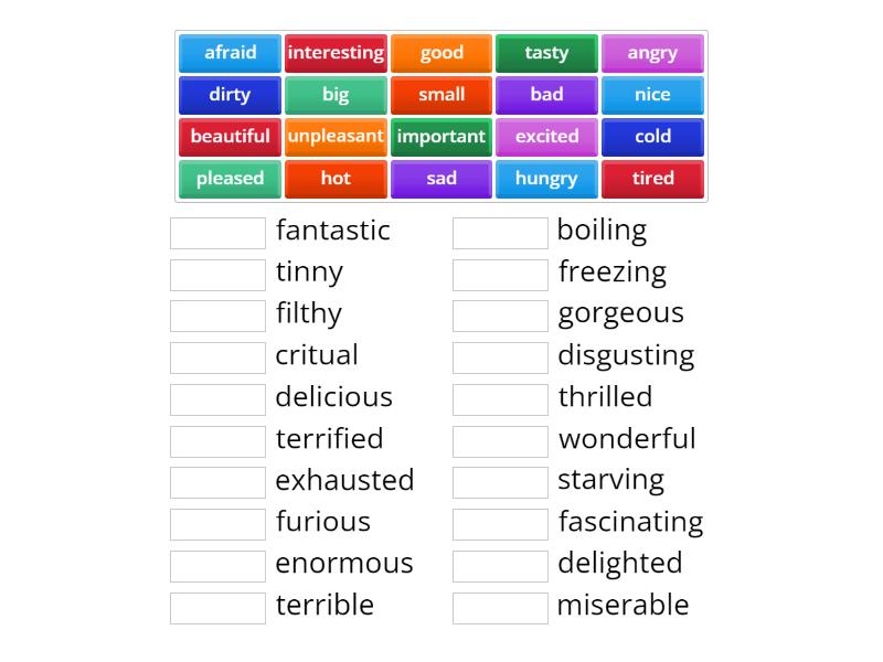 Gradable and non gradable adjectives - Match up
