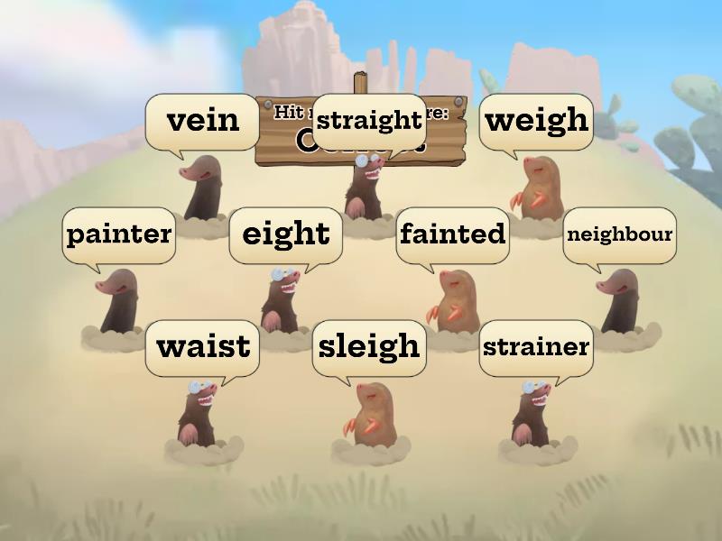 Hit the moles with 'ei' - Whack-a-mole