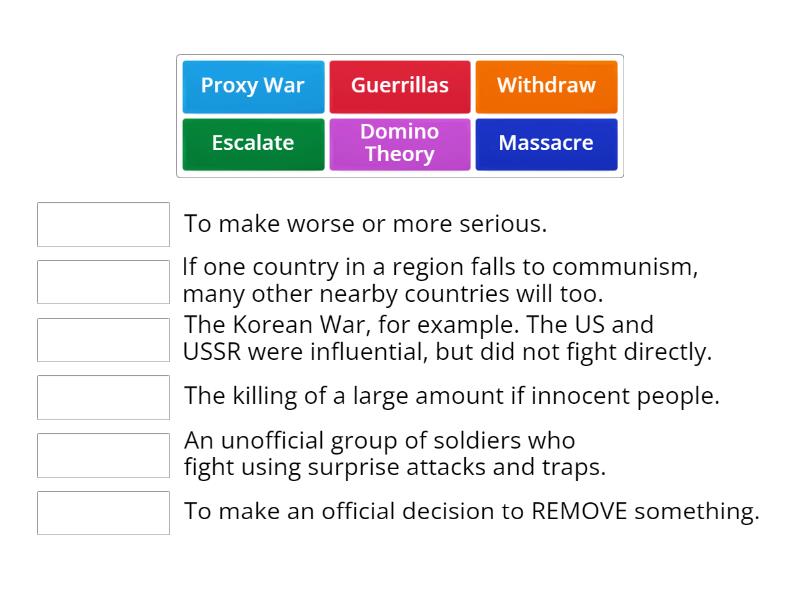 Vietnam War Causes - Match up