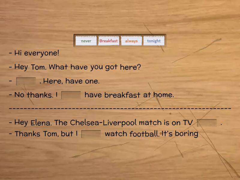 GG2 Unit 1.2 They meet before class - Missing word