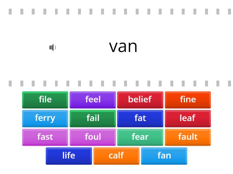 Minimal pairs: /f/ vs /v/ - Find the match