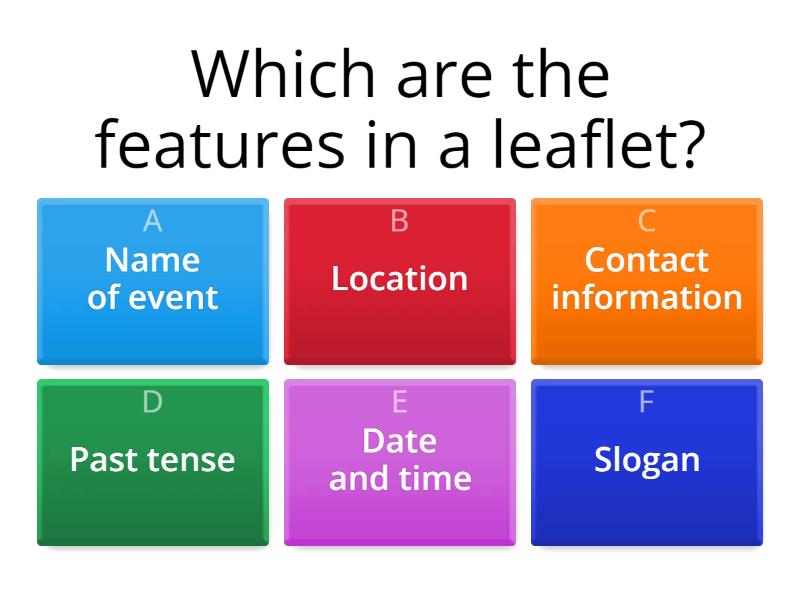 Features of leaflet - Quiz