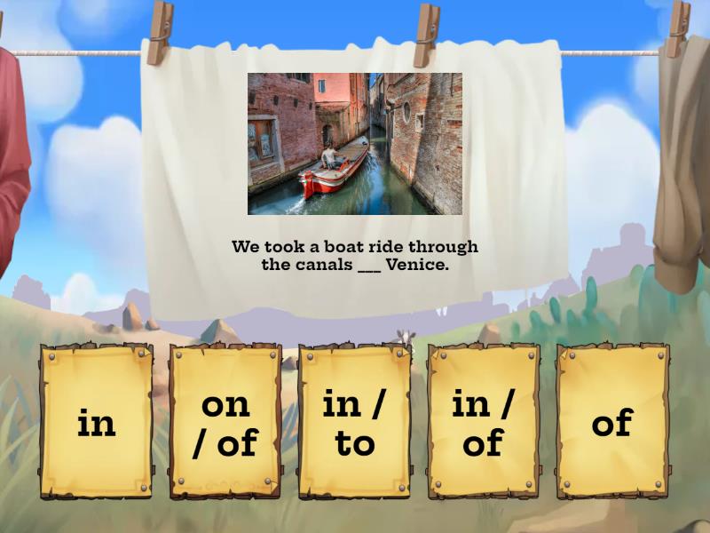 Prepositions of Geographical Places: Complete the statement with the ...