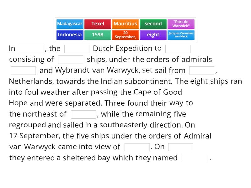 The Dutch Colonization of Mauritius - Complete the sentence