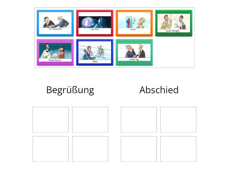 Begrüßung, Abschied - Group sort