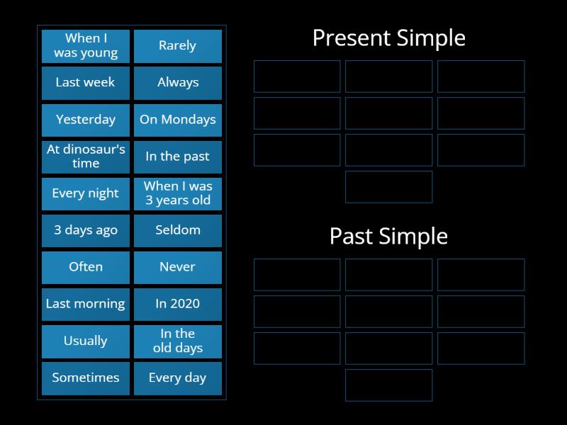 Present Simple VS Past Simple - Group sort