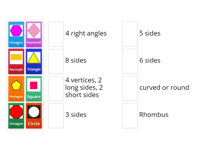 2D Shape Sort (exit ticket) - Une las parejas