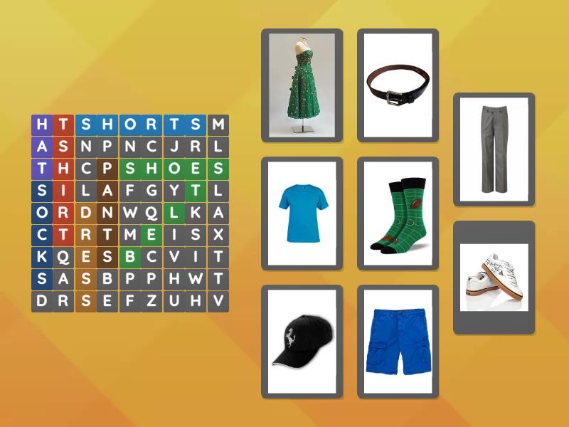 Hidden Clothes - Wordsearch