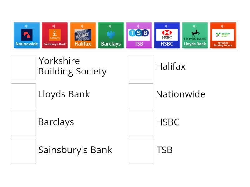 High Street Banks and Building Societies Logo Game - Match up