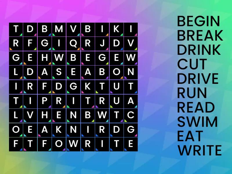 IRREGULAR VERBS - Sopa de letras