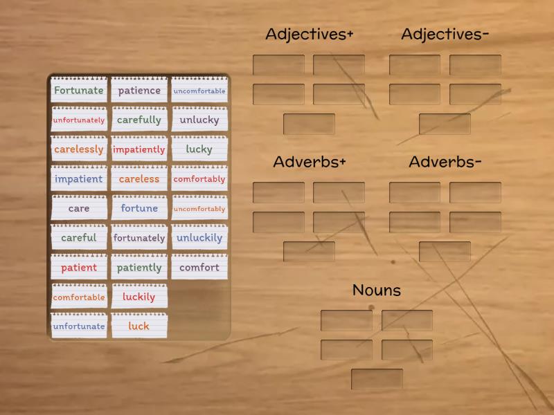 Word building - Group sort