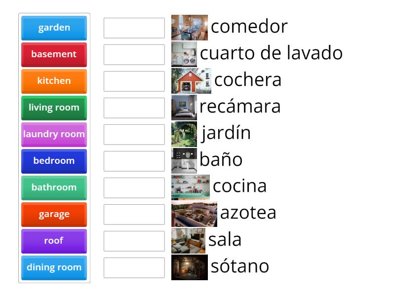 parts of the house - def - Match up