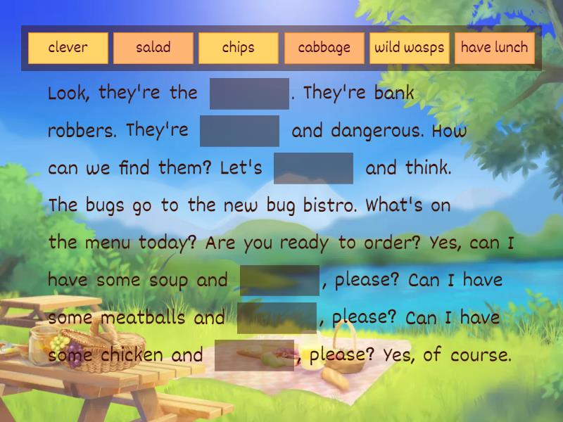 Bugs Team 2 Stories Unit 5 Complete The Sentence