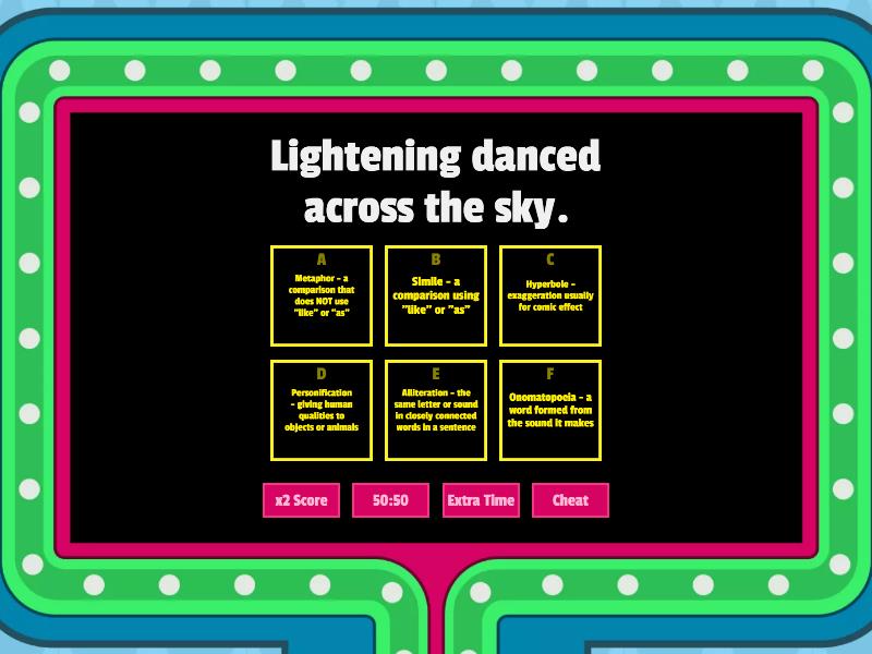 Figurative Language Game Show - Gameshow quiz