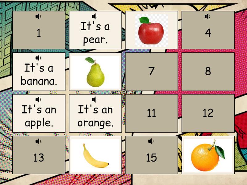 UNIT 6: FRUITS - W1 - Matching pairs