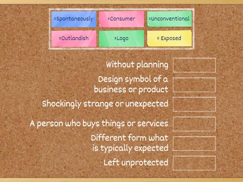 Vocabulary Building - Match up