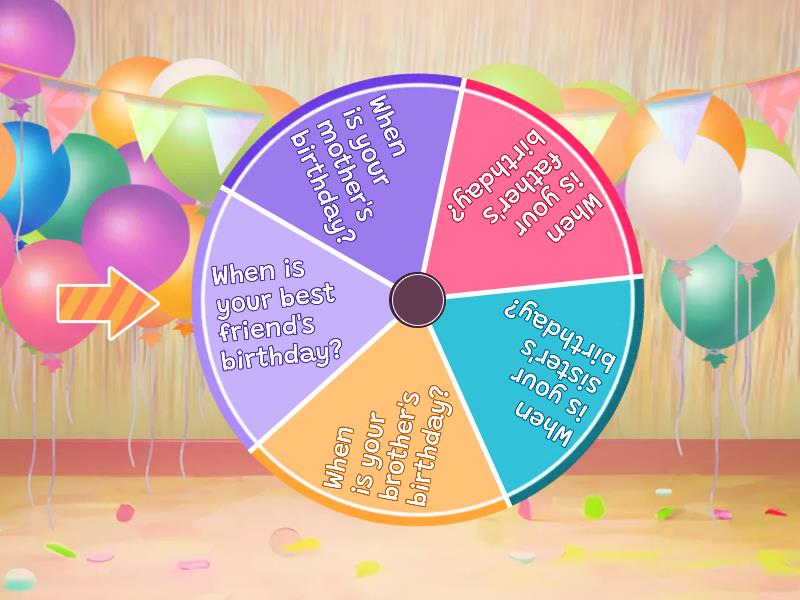 DATES - BIRTHDAY - Spin the wheel