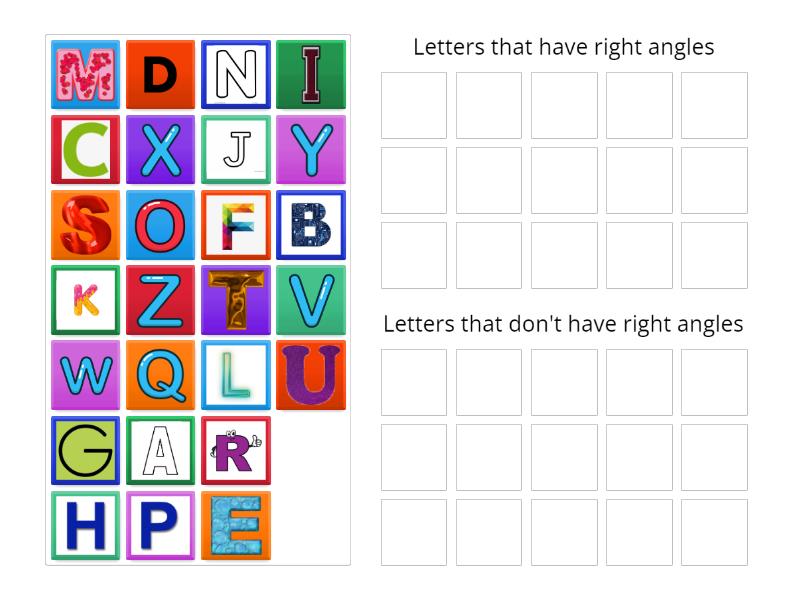 Find the right angles - Group sort
