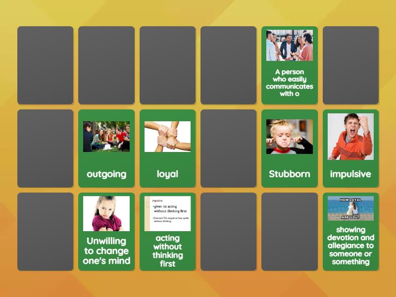 Traits of character - Matching pairs