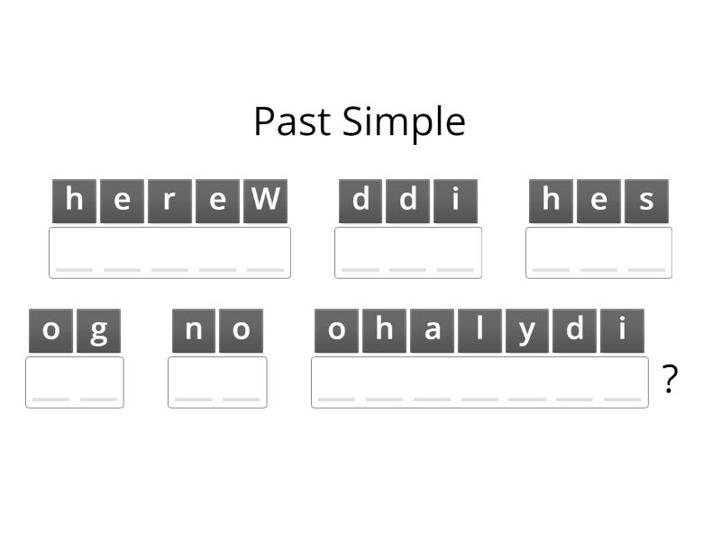 present simple / present continuous / past simple Sp 6 - Anagrama