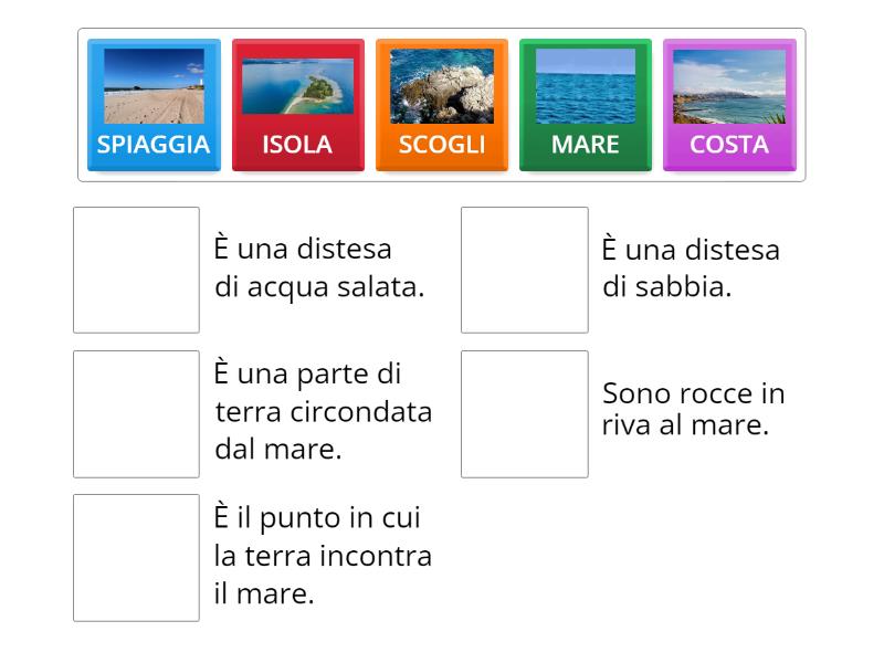 Geografia MARE (elemento naturale - definizione) - Match up