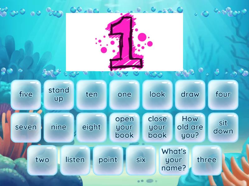 Numbers 1-10 and actions - Find the match