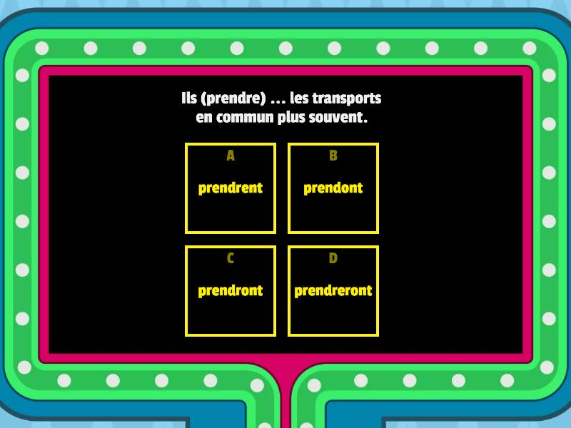 Le futur simple - Gameshow quiz