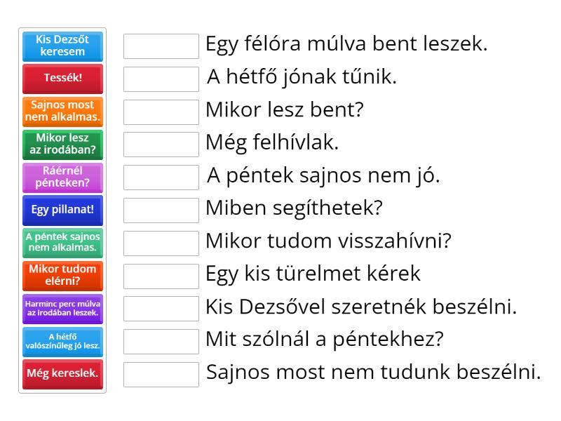 MOK2-6 p.144/ 16a Halló! - Match up
