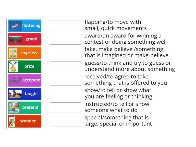 My Name is Gabriela: Vocabulary - Match up