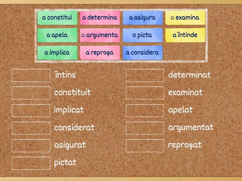 Verbul - Care este participiul verbului? - Match up