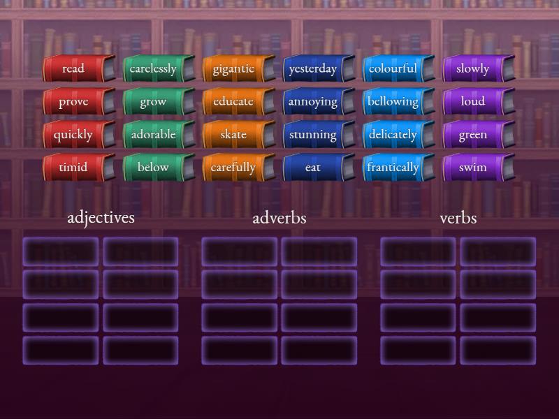 104 SB1 adjective, verb and adverb sort - Group sort