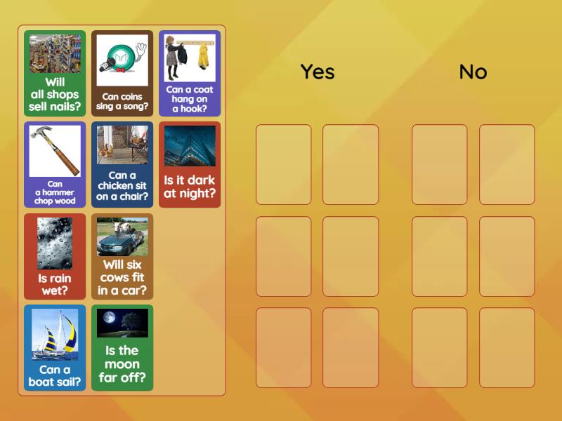 Yes no questions for end of Phase 3 Phonics - Ordenar por grupo
