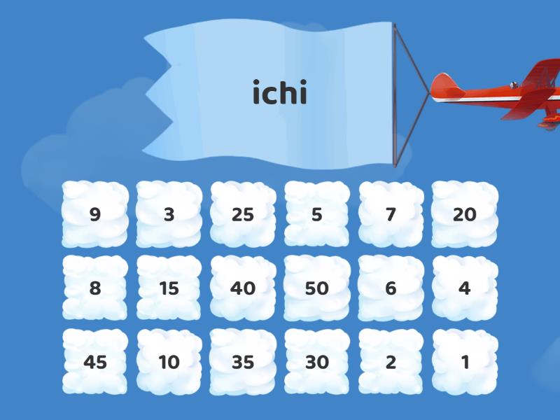 Japanese numbers 1 to 50 in romaji - Find the match