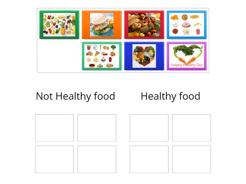 healthy and not healthy food - Group sort