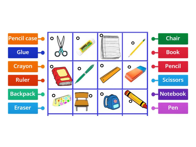 Classroom objects - Labelled diagram
