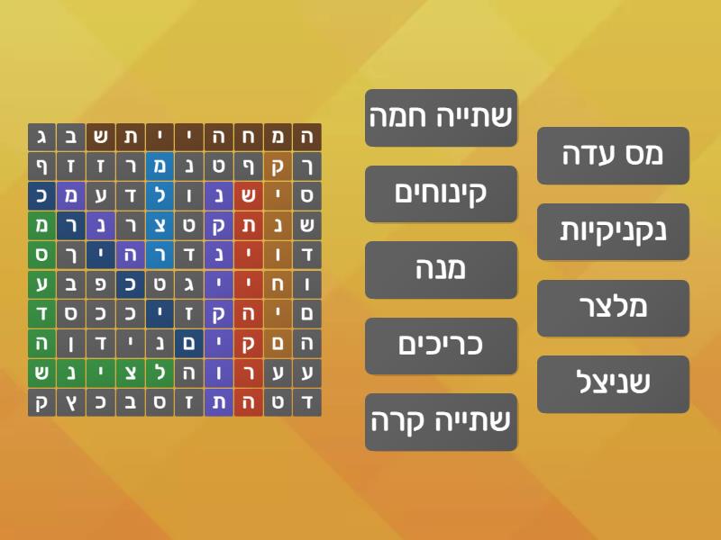 sopa de letras tati y avishag - Wordsearch