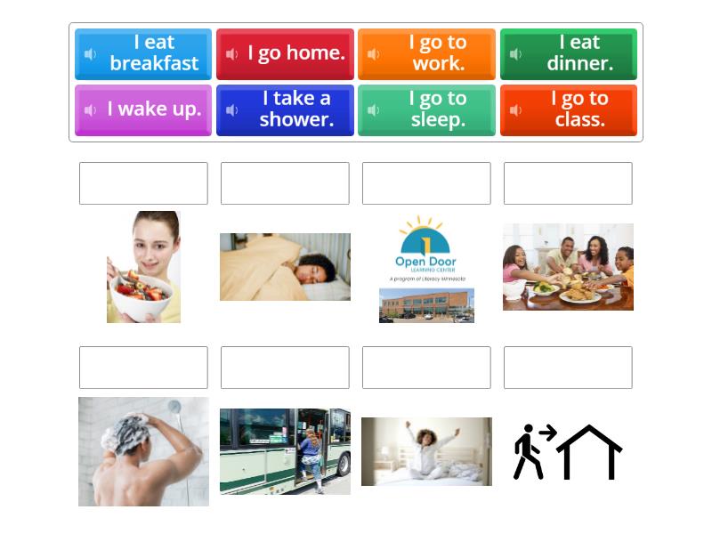daily routine - Match up