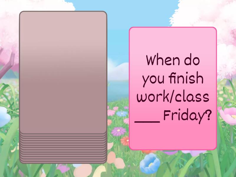 Prepositions of time and place (prod) - Speaking cards