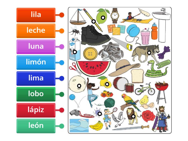 Palabras con "L/l" - Labelled diagram