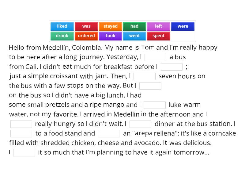 Simple past_Regular and Irregular verbs_Fill in the blank exercise ...