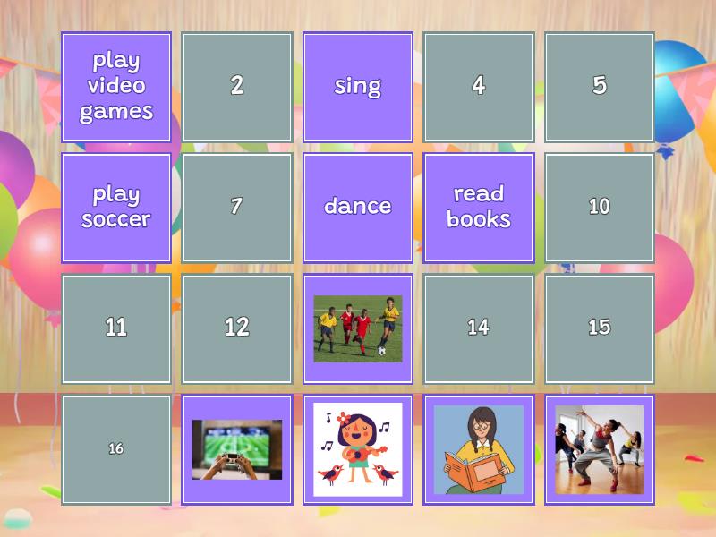 Grade 1 - Unit 7 - Let's get active! () - Matching pairs