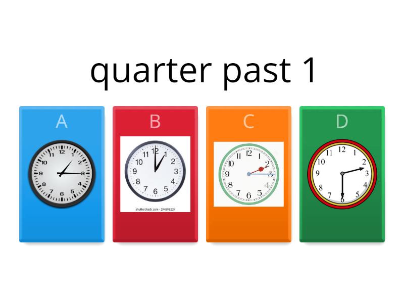 Time - quarter past and quarter to (reading) (analogue) - Quiz