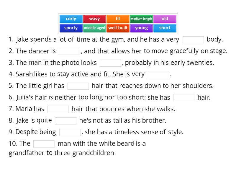 Appearance Task 4 - Complete the sentence