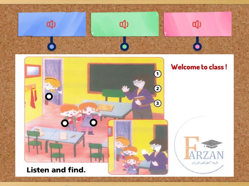 1. Listen and find. - Labelled diagram
